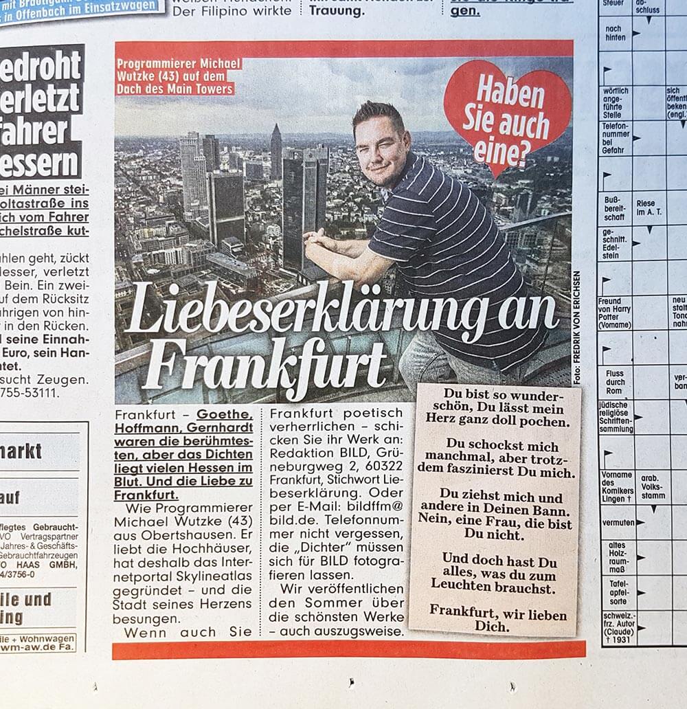 SKYLINE ATLAS in der Bild Zeitung - SKYLINE ATLAS
